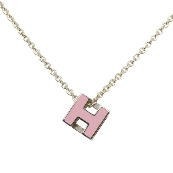 Hermes | Jewelry | Hermes H Cube Necklace Pink Metal Sv925 Silver Ladies | Poshmark